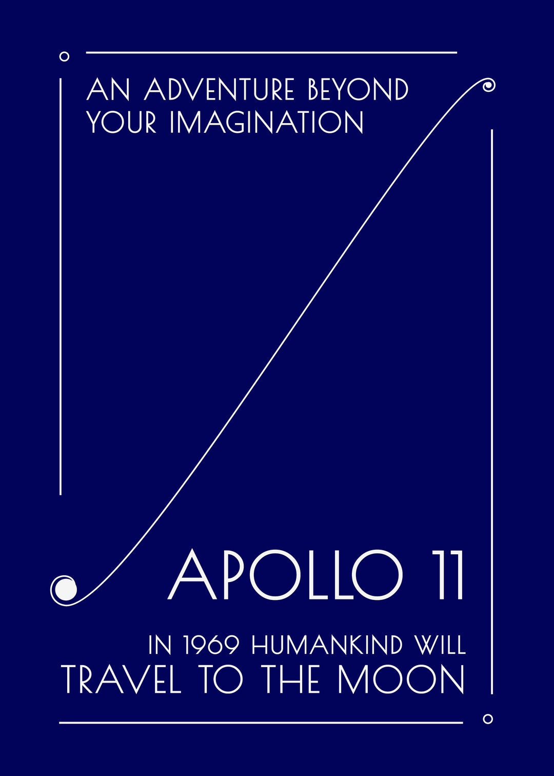 Retro Sci Fi Apollo 11 Art Deco Mirror Vinyl Sticker - Etsy
