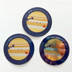 Sticker JUICE Jupiter Icy Moons Explorer, Vinyl Sticker, Reimagined ...