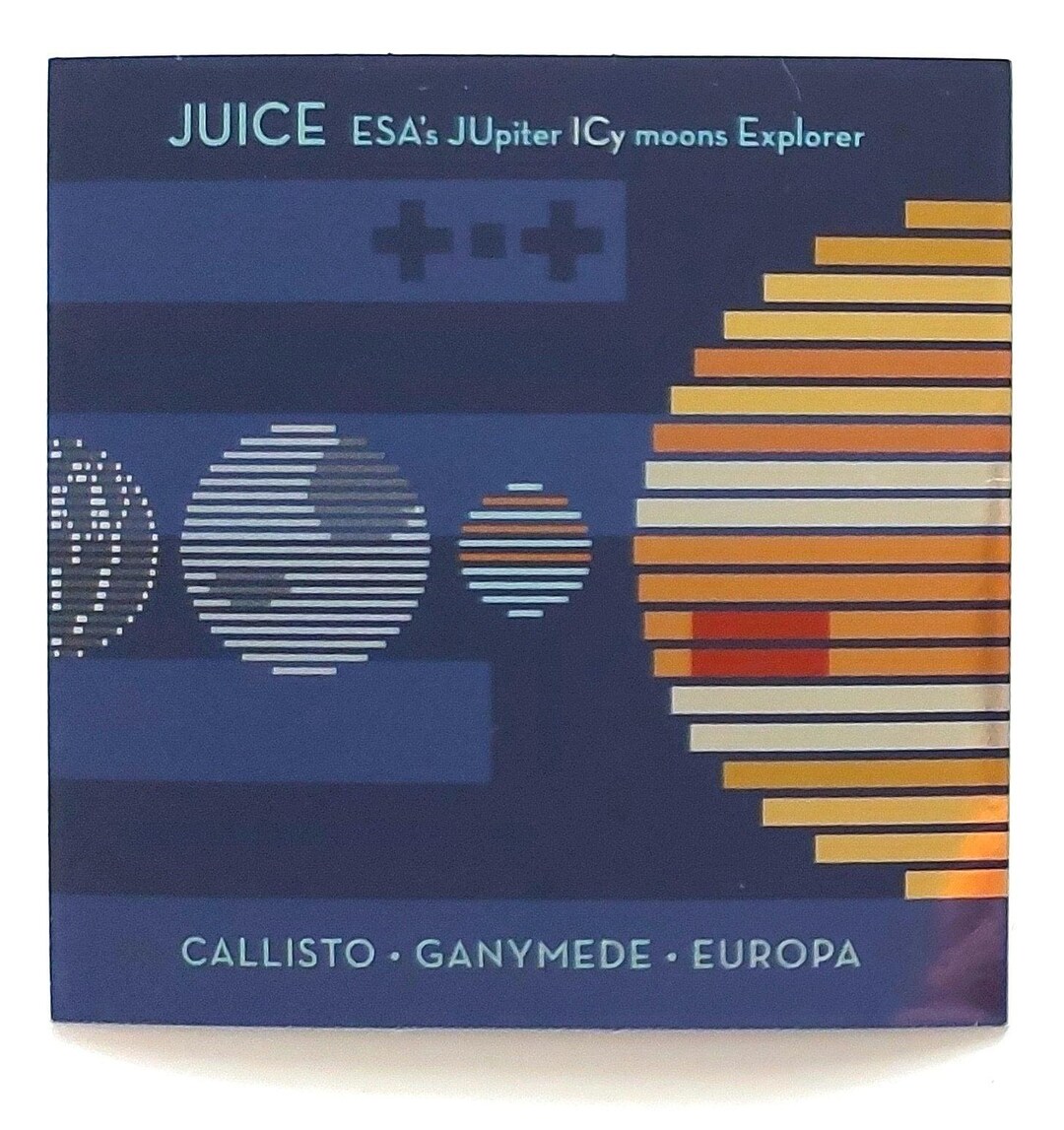 JUICE Jupiter Icy Moons Explorer, Space Mission Vinyl Sticker, Abstract ...