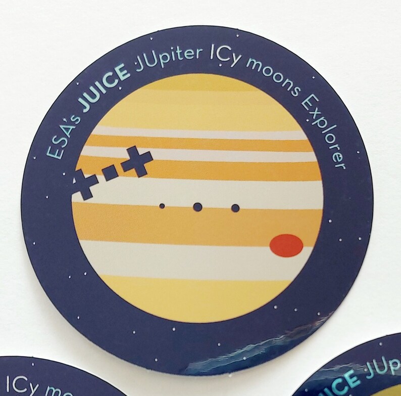 Sticker JUICE Jupiter Icy Moons Explorer, Vinyl Sticker, Reimagined ...