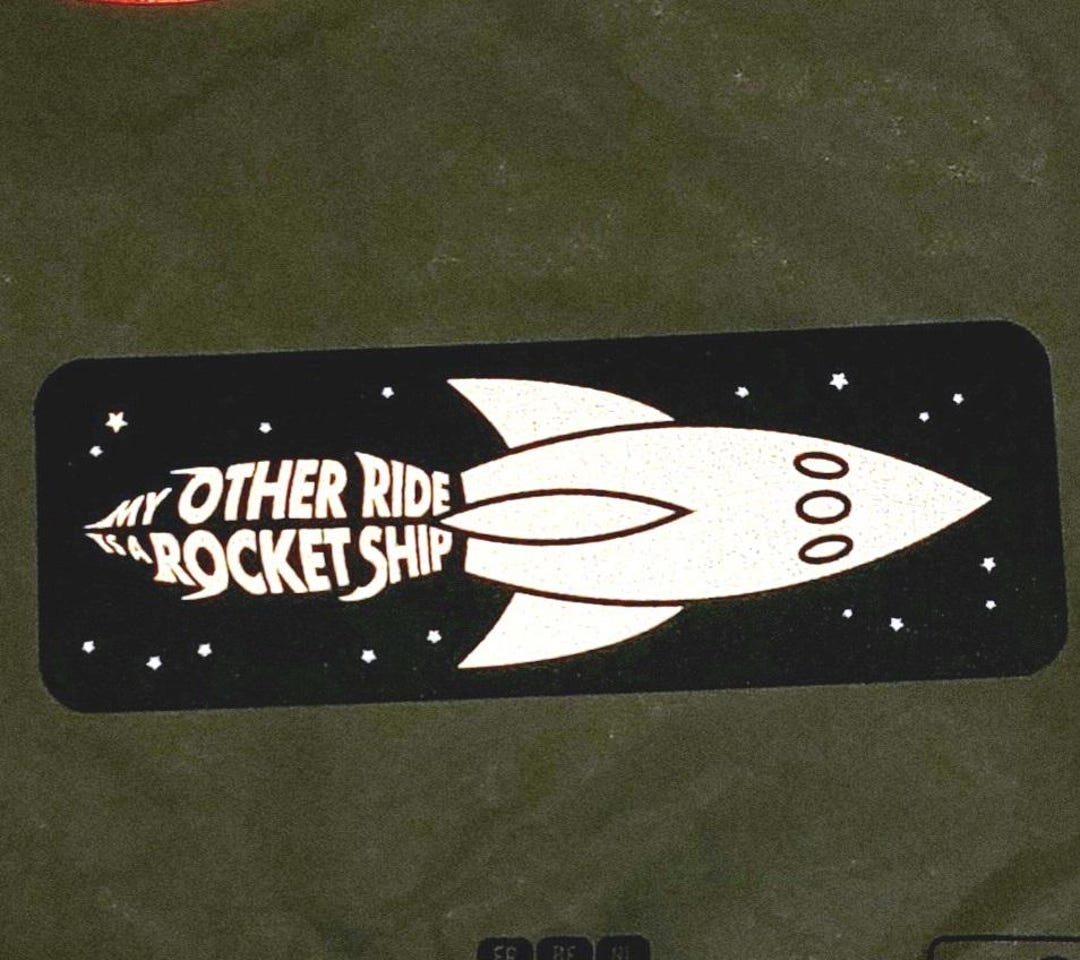 Rocket, Reflective Sticker, Black & White Reflector Vinyl Sticker - Etsy