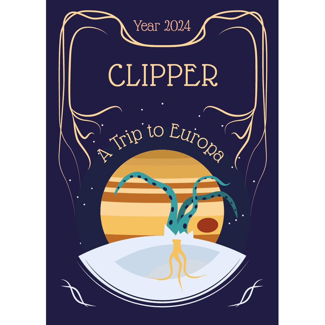 Retro Sci Fi NASA Europa Clipper Artnouveau Mirror Vinyl Sticker - Etsy