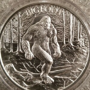 Sasquatch American Folklore-bigfoot-high Relief 1 Oz .999 Silver Round ...