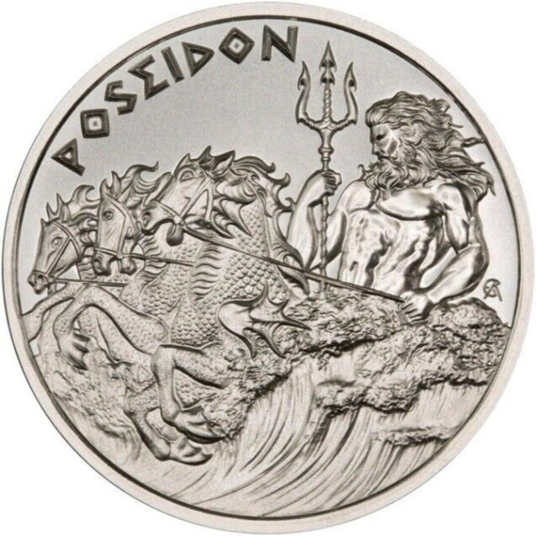 Poseidon-the Olympian God of the Sea High Relief BU 1 OZ .999 Fine ...