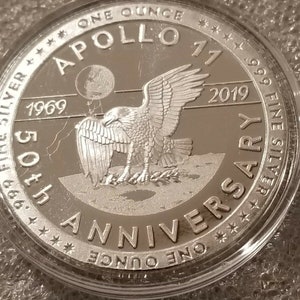 Apollo 11 Crew Neil Armstrong Buzz Aldrin Michael Collins 1 Oz .999 ...