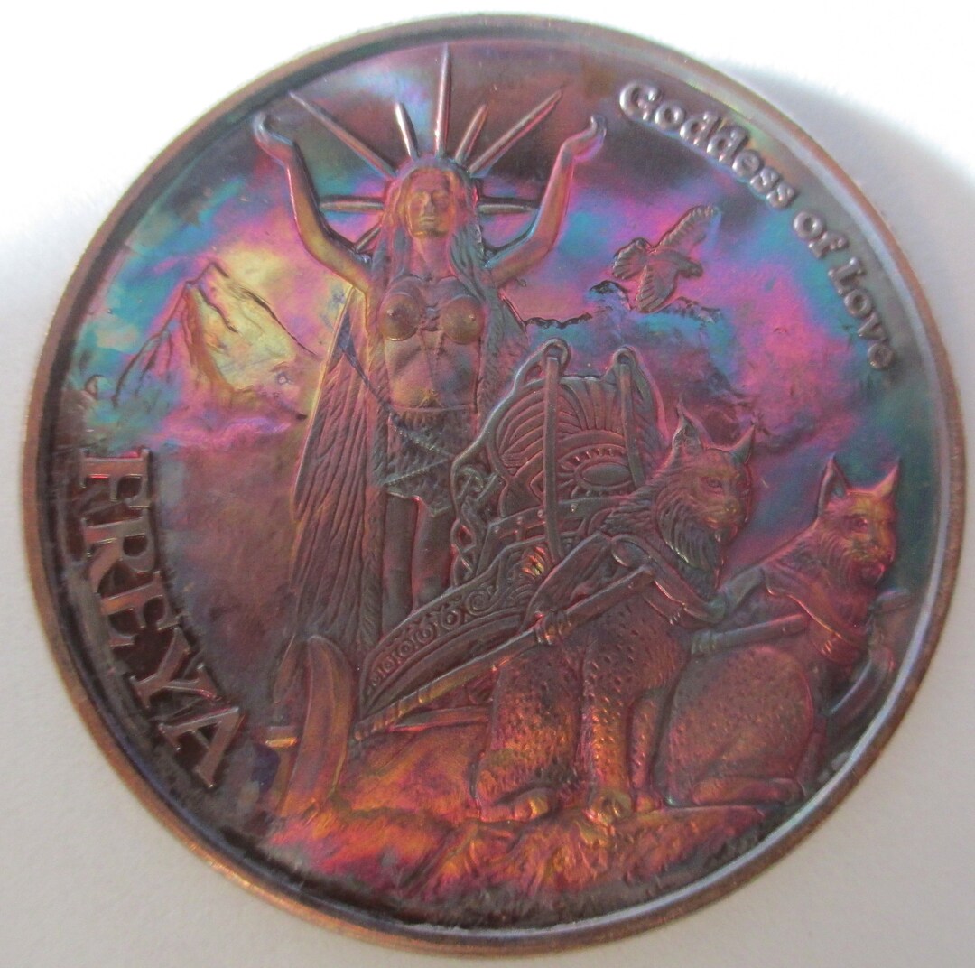 NEW Norse Gods Freya Godess of Love- Valkyrie 1 Oz .999 Copper COLORED ...