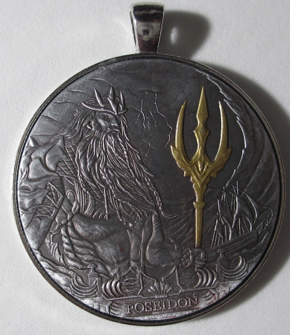 Poseidon God of the Sea COIN/PENDANT | Etsy