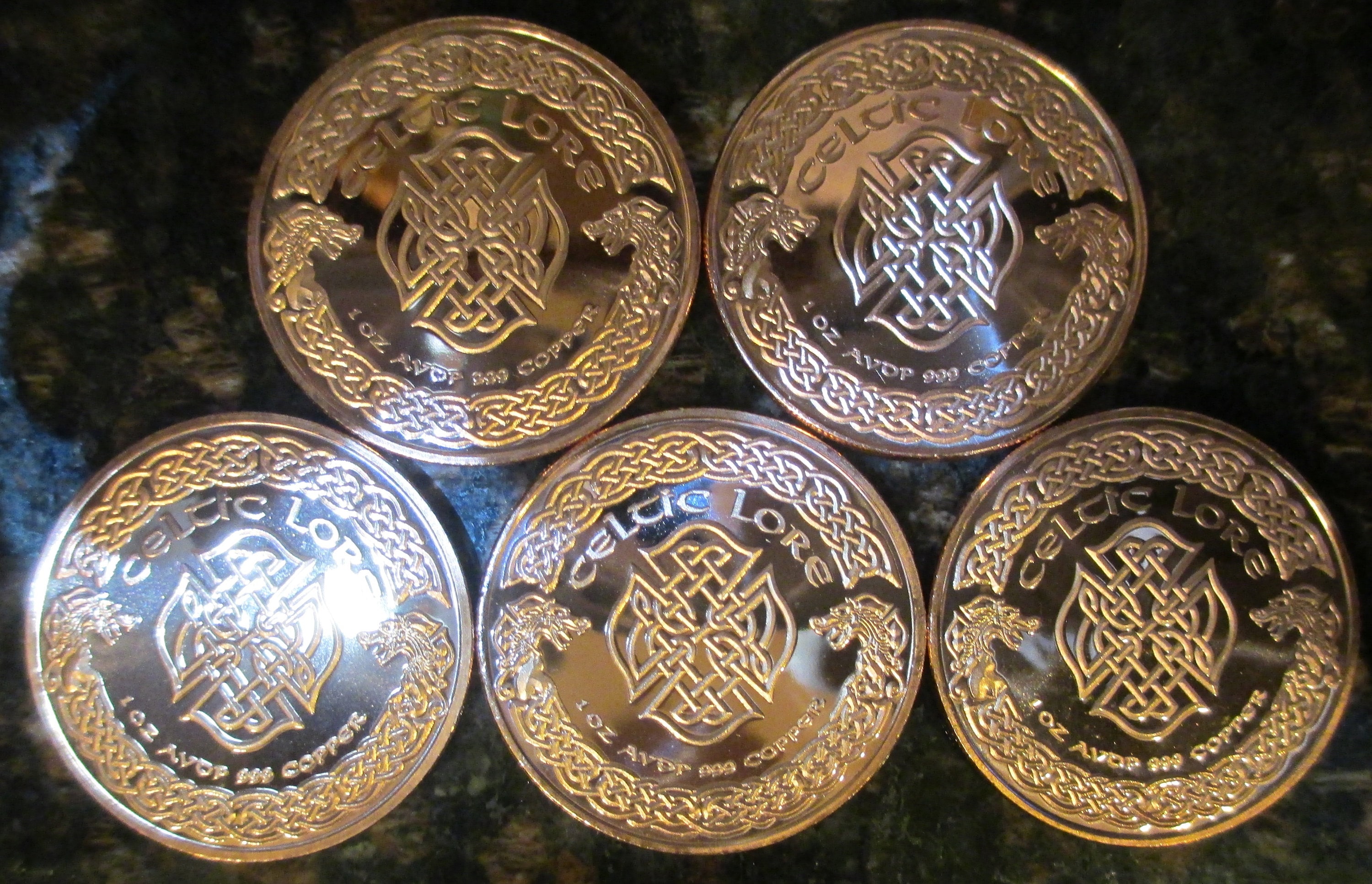 Celtic Lore 1 Oz Copper Rounds Complete Set FIVE COINS: - Etsy