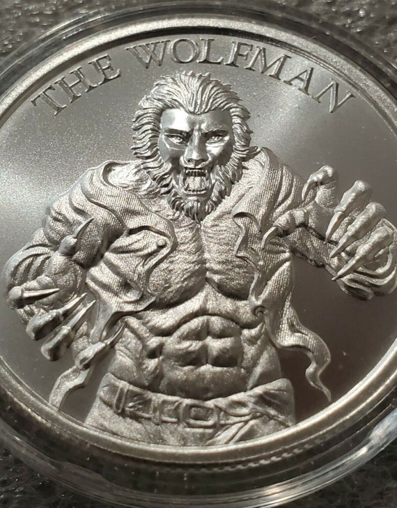 1 Oz .999 Silver Wolfman Monster Vintage Horror Series New | Etsy