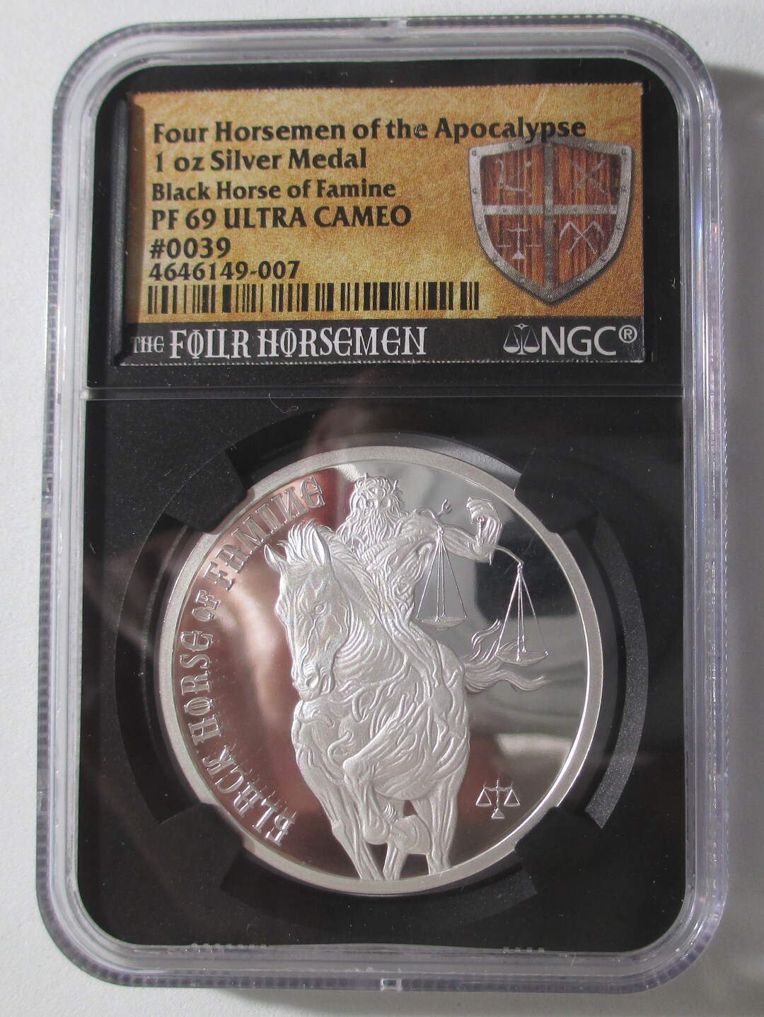 1oz Silver Proof Four Horsemen of the Apocalypse Black Horse of Famine ...