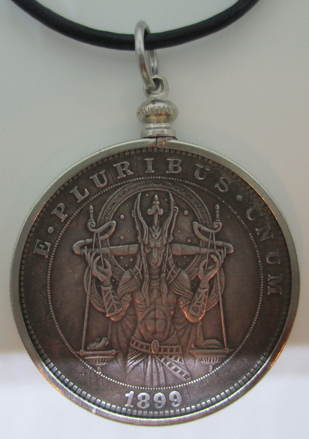 Morgan 1899 Silver Dollar Fantasy Hobo Nickel Anubis Coin , PENDANT, 24 ...