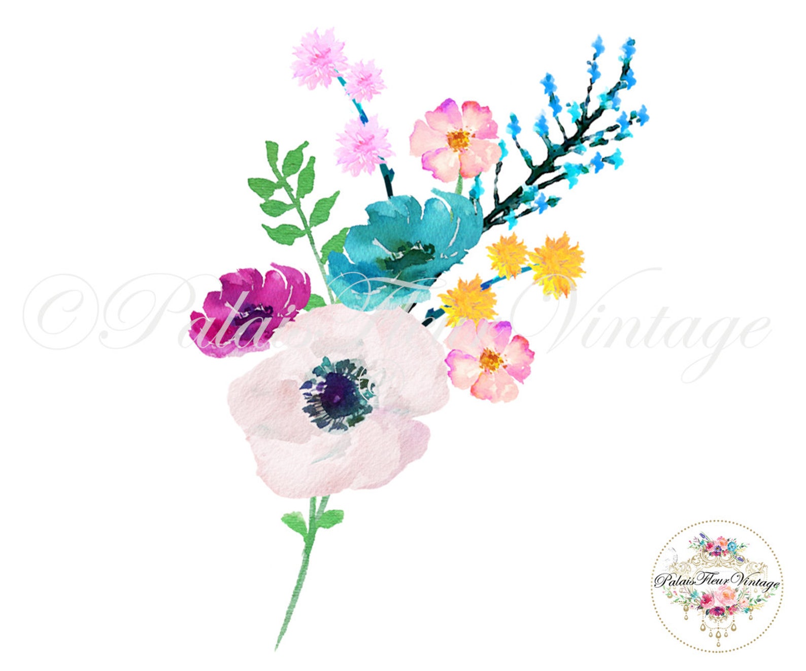 Watercolor PNG Instant Clipart Roses: Peonies, Roses, Flowers, Posies ...