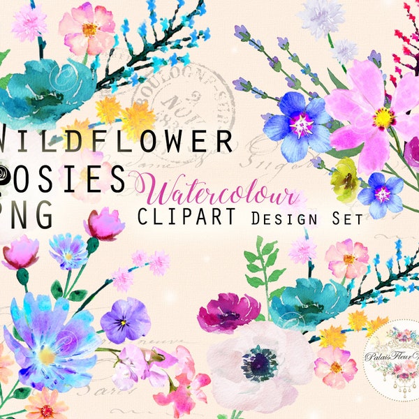 Flower Posies Clip Art - Etsy