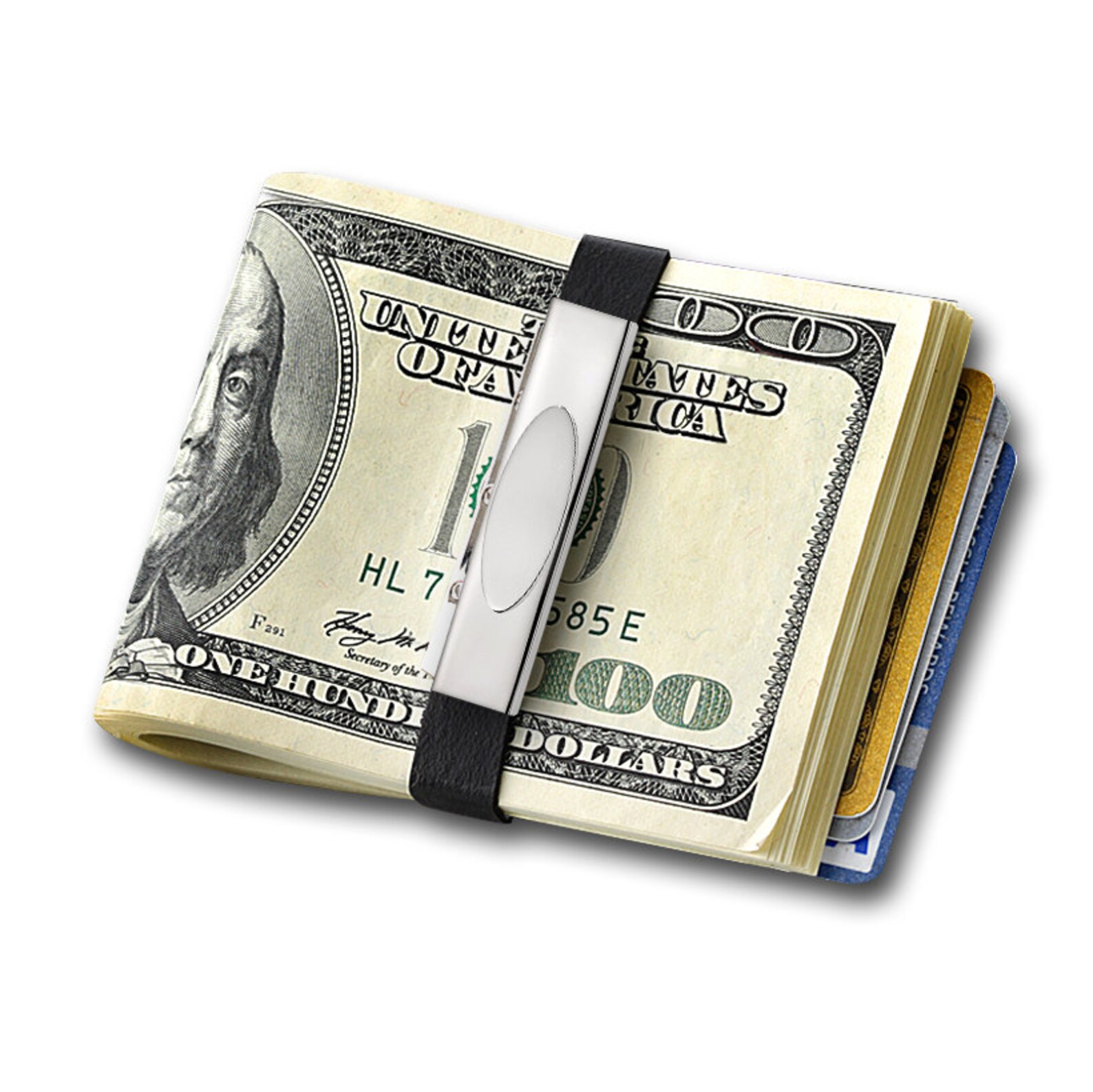 Money Band GB1025 Classic Sterling Silver Elastic Money Band With Oval ...