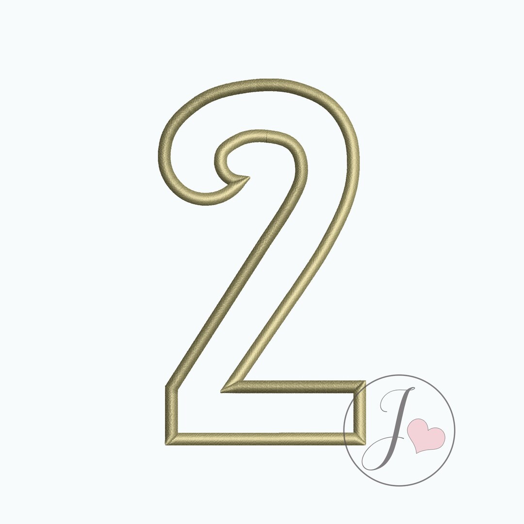 Number 2 Applique Design, Number Two Applique Design, Numbers Unicorn ...