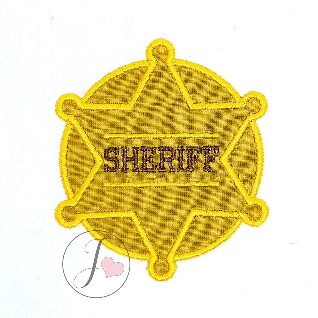 Sheriff Badge Applique Design, Sheriff Applique Design, Machine ...