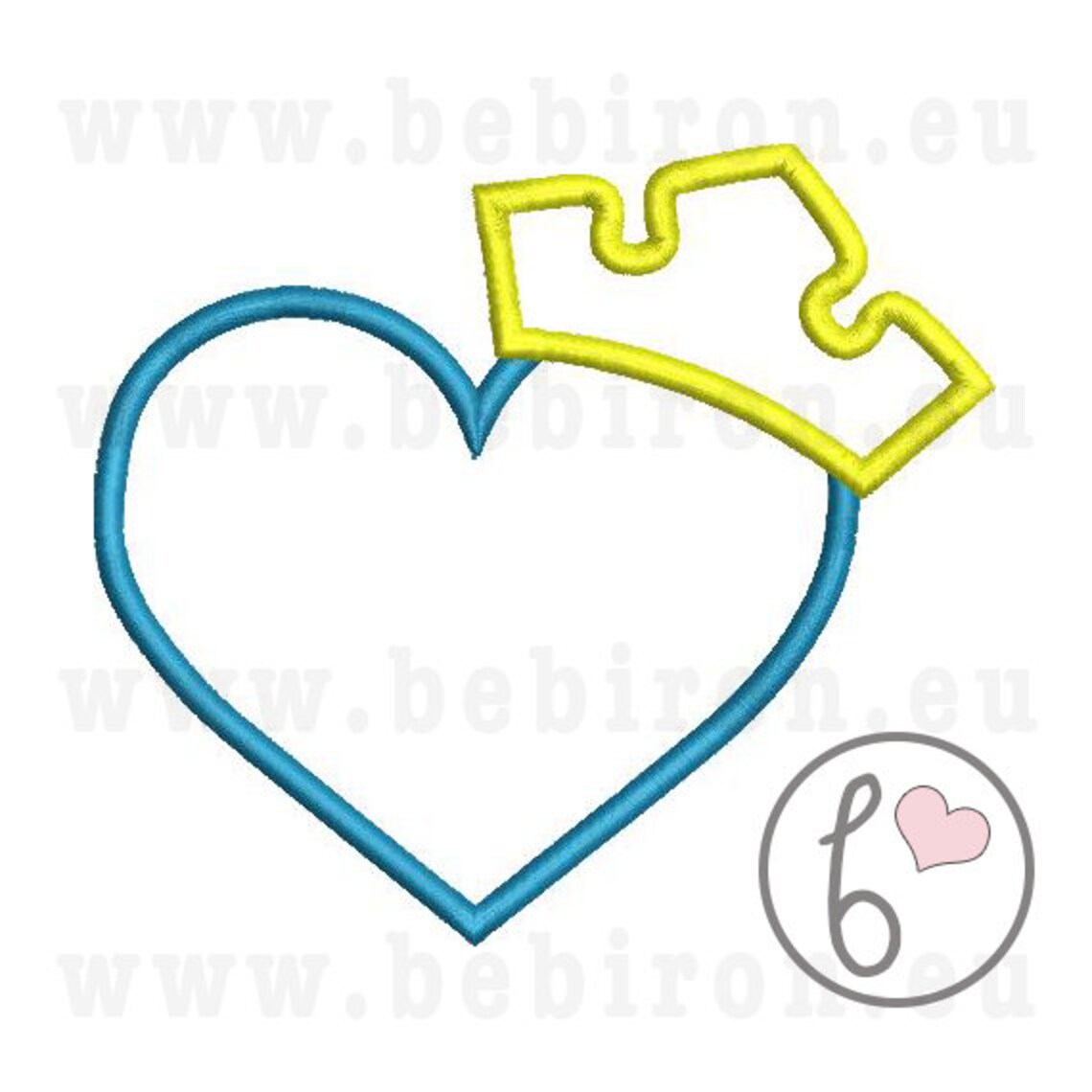 Heart With a Crown Applique Design Machine Embroidery | Etsy