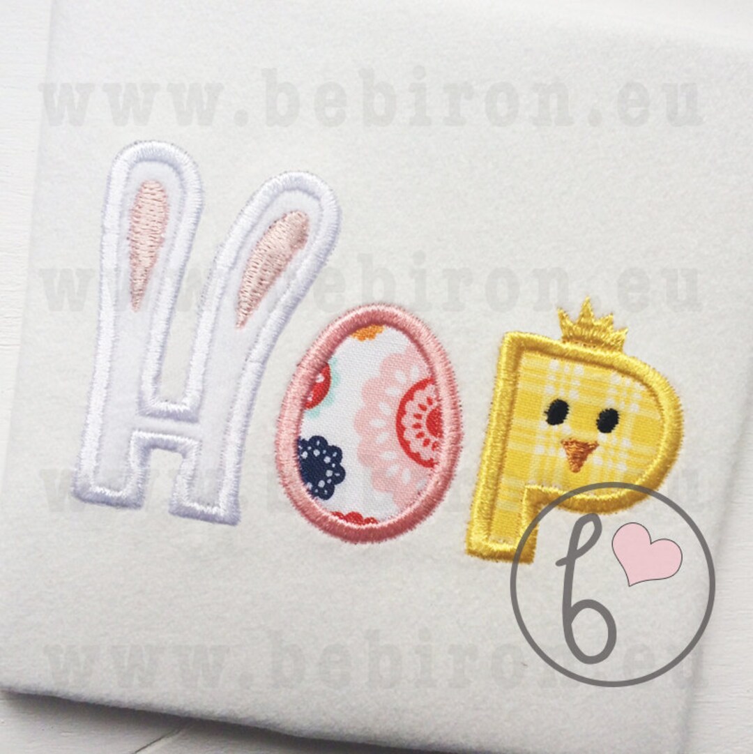 Easter Applique Design, HOP Pattern Machine Embroidery, Instant ...