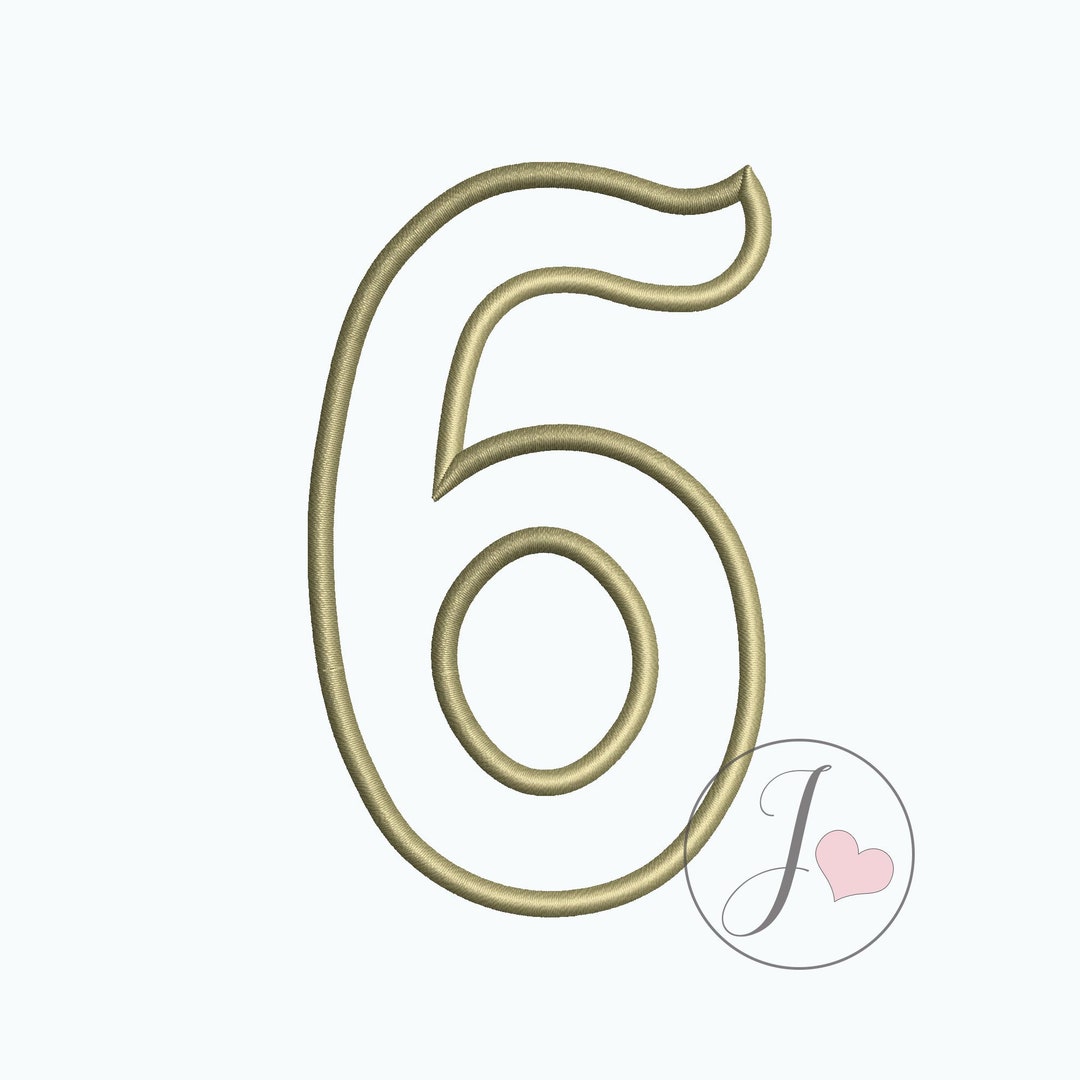 Number 6 Applique Design, Number Six Applique Design, Numbers Unicorn ...