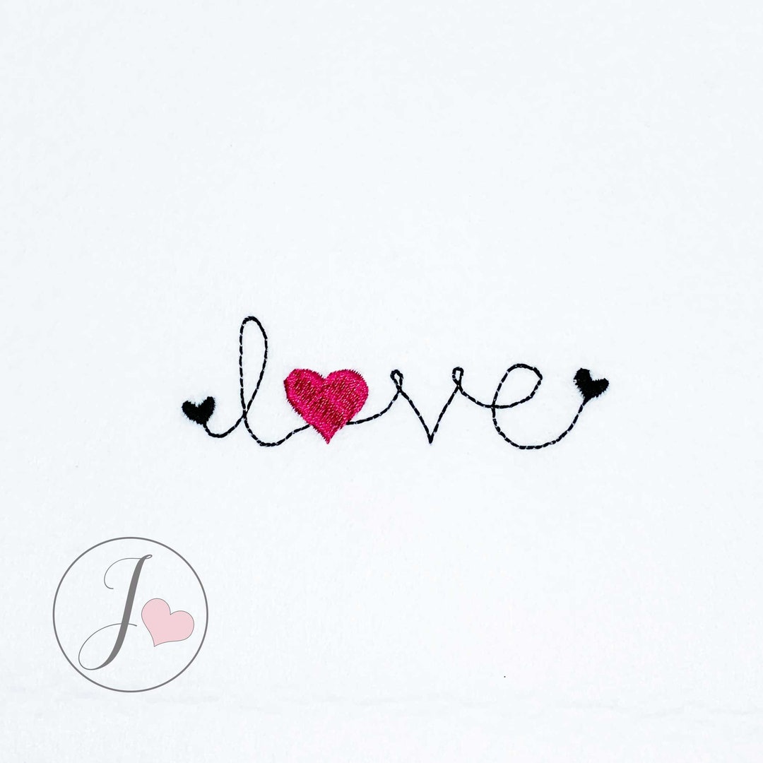 Love Handwriting Embroidery Design, Love Embroidery Design, Valentine's ...