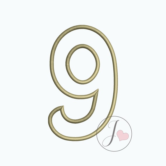 Number 9 Applique Design Number Nine Applique Design Numbers | Etsy