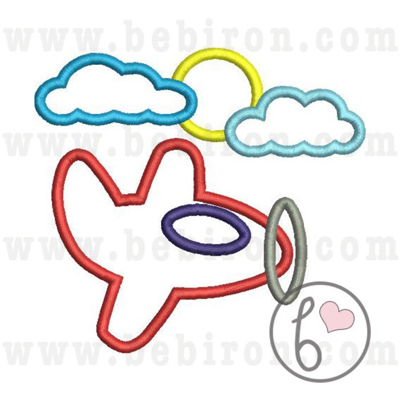 Airplane Applique Design Machine Embroidery Pattern Instant - Etsy