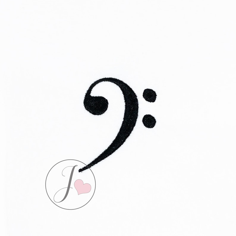 Musical Note Embroidery Design Bass Clef Embroidery Design - Etsy