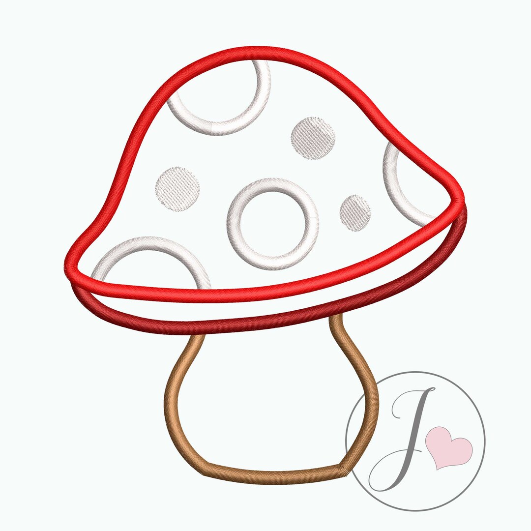 Mushroom Applique Design, Mushroom Machine Embroidery Pattern, Fall ...