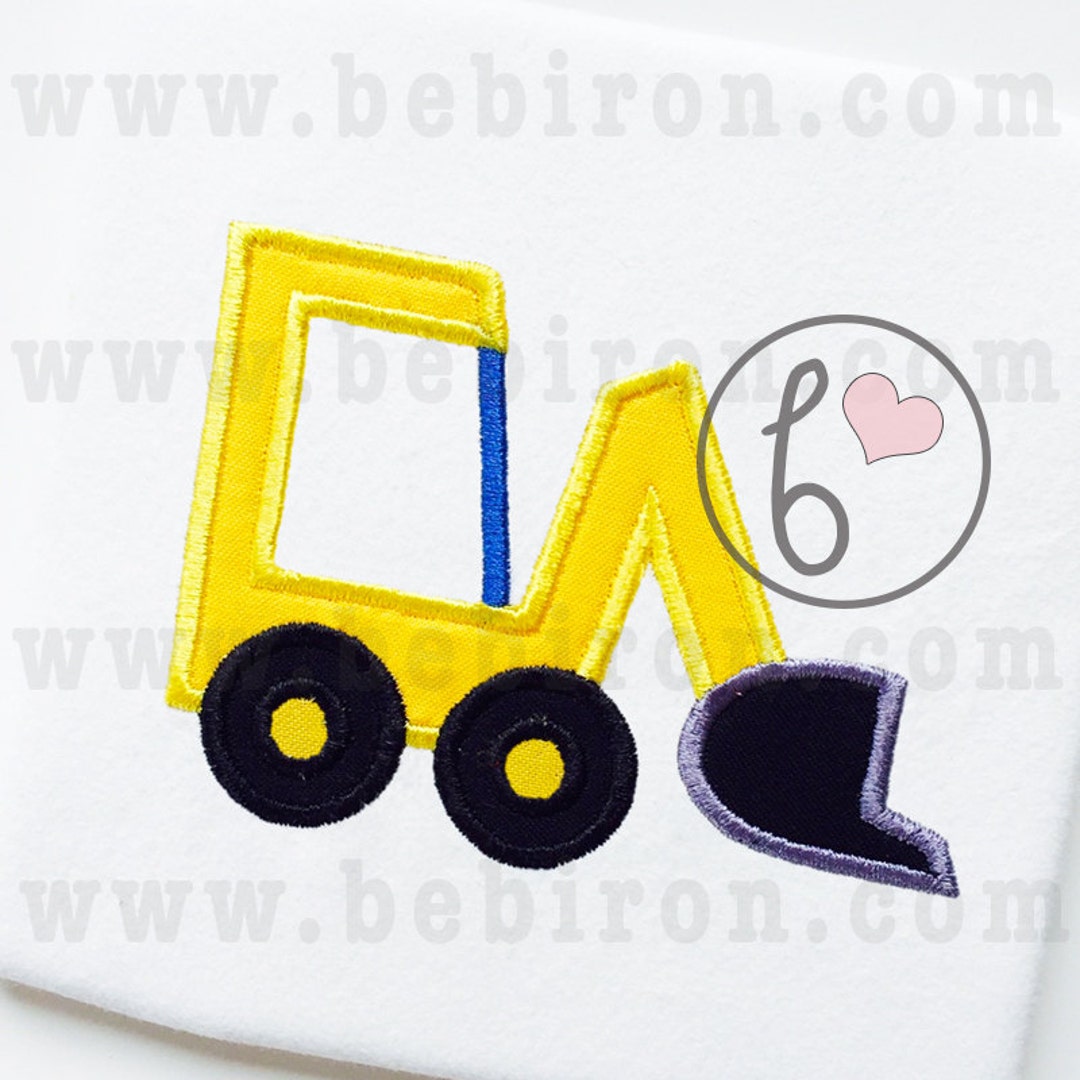 Digger Bulldozer Applique Design, Machine Embroidery Pattern, Instant ...