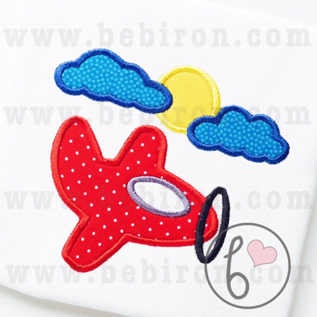 Airplane Applique Design, Machine Embroidery Pattern, Instant Download ...