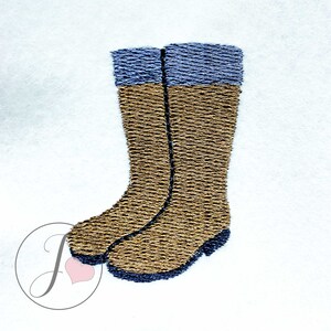 Boots Embroidery Design, Wellies Embroidery Design, Mini Embroidery ...