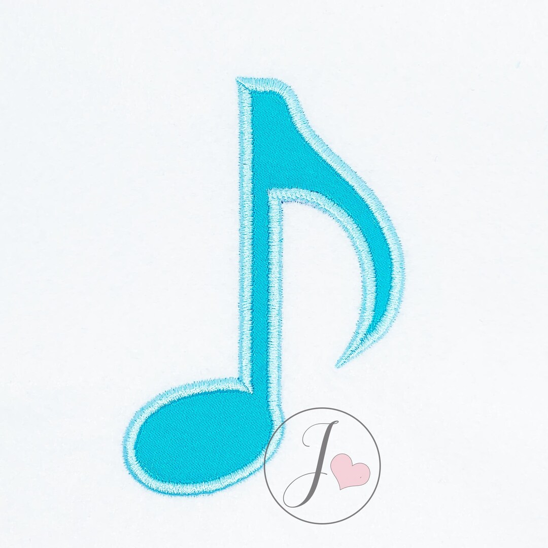 Musical Notes Applique Design, Musical Note Eighth Applique Design ...