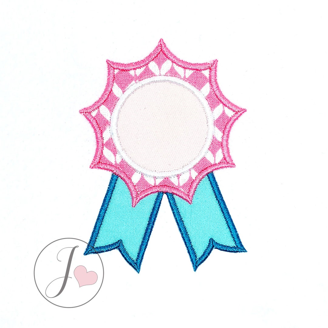 Award Ribbon Applique Design, Monogram Applique Design, Machine ...