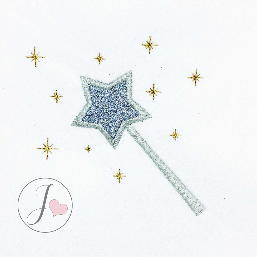 Magic Wand Stars Applique Design, Machine Applique Patterns, Wand ...
