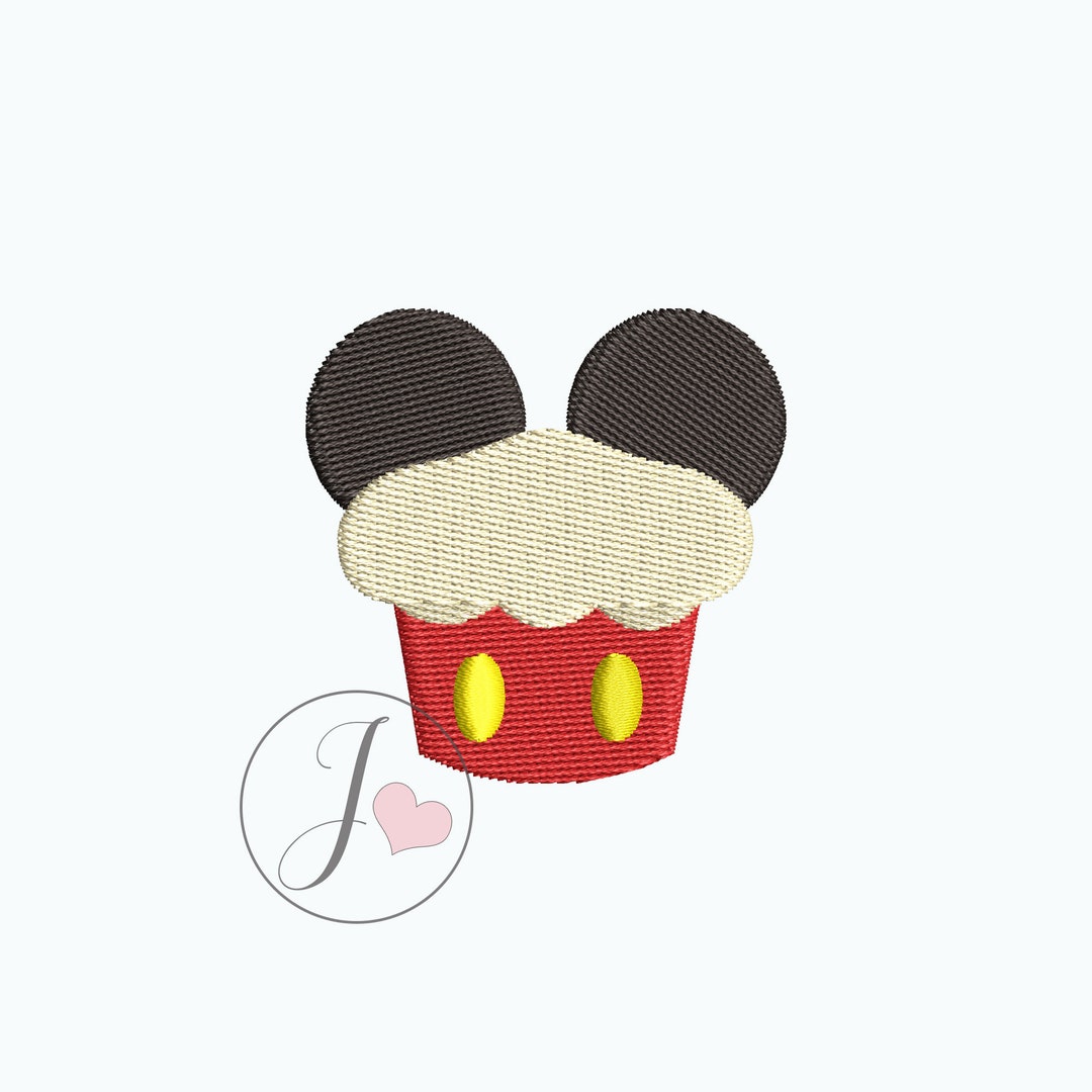 Mouse Ears Cupcake Embroidery Design, Cupcake Embroidery Design, Mouse ...