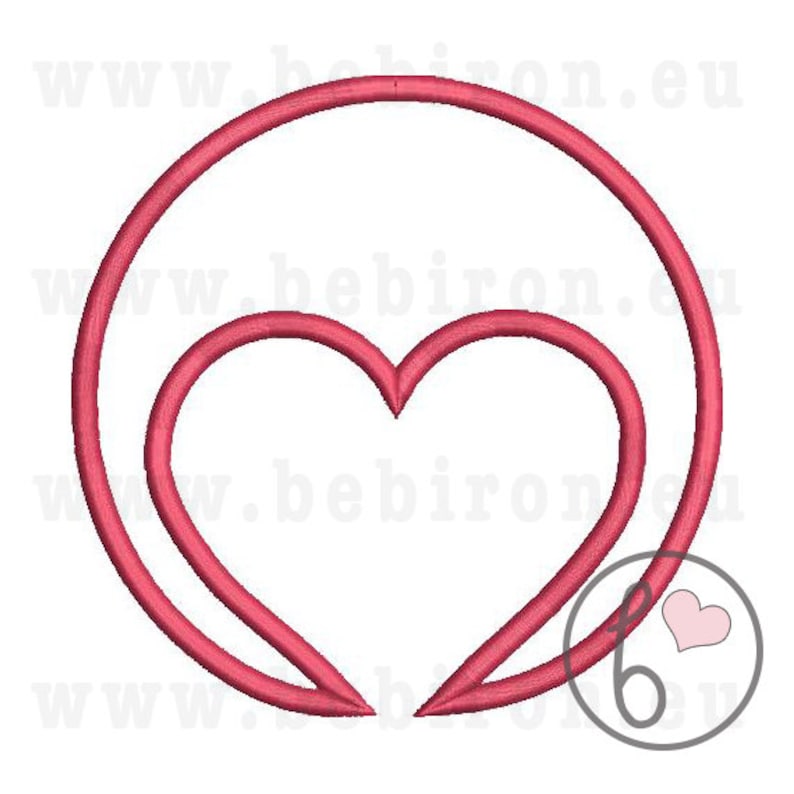 Reversed Heart Applique Design Machine Embroidery Pattern - Etsy