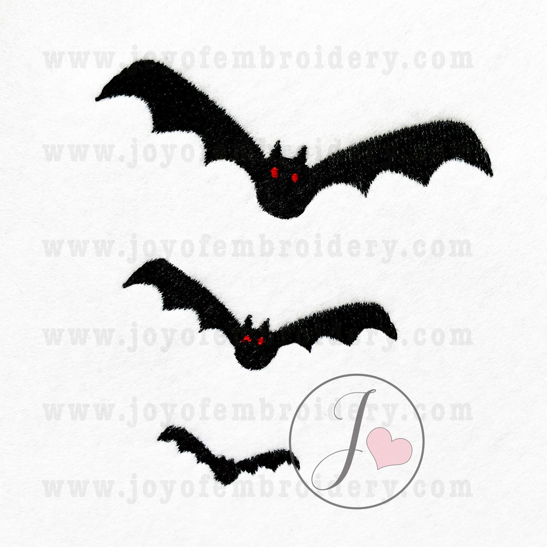 Mini Bat Embroidery Design, Bat Machine Embroidery Pattern, Halloween ...