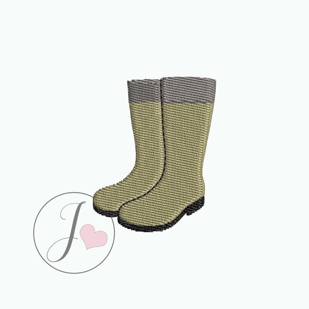 Boots Embroidery Design, Wellies Embroidery Design, Mini Embroidery ...
