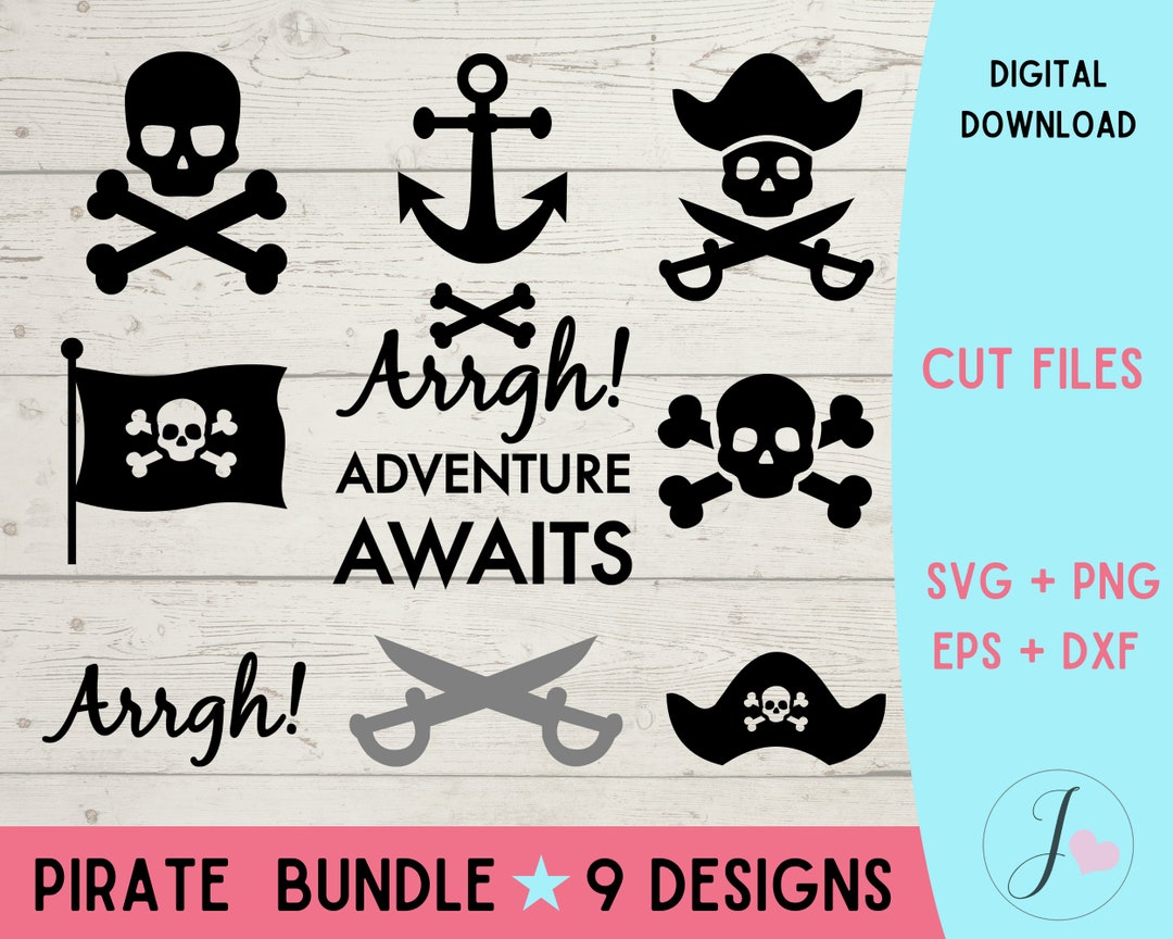 Pirate SVG Bundle, Pirate Cut Files, Skull SVG, Pirate Party SVG, Sword ...
