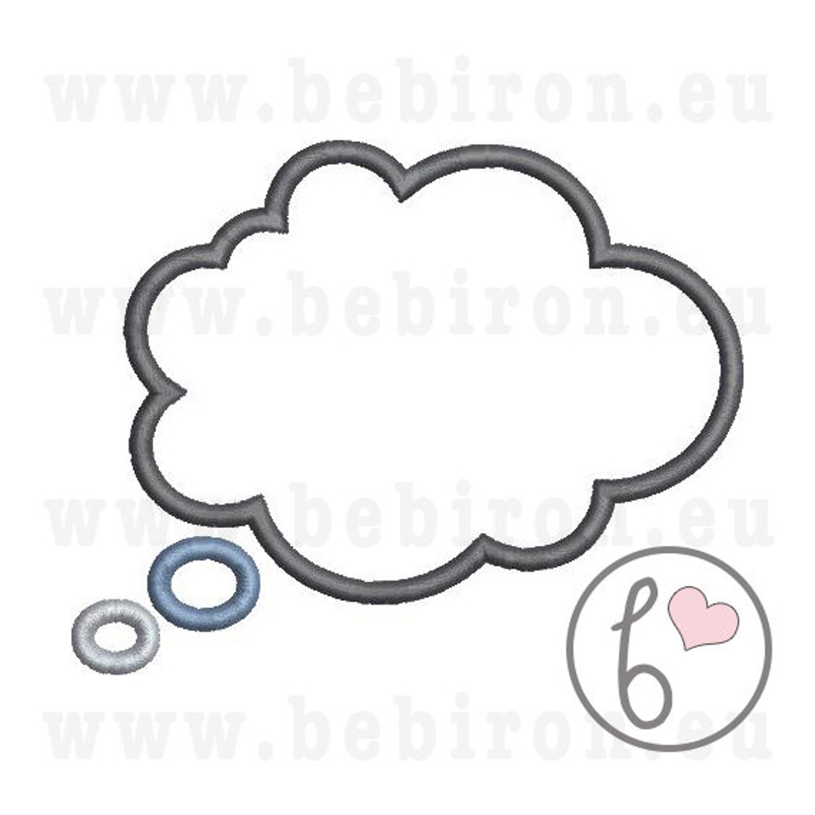 Think Bubble Applique Design, Machine Embroidery Pattern, Instant ...