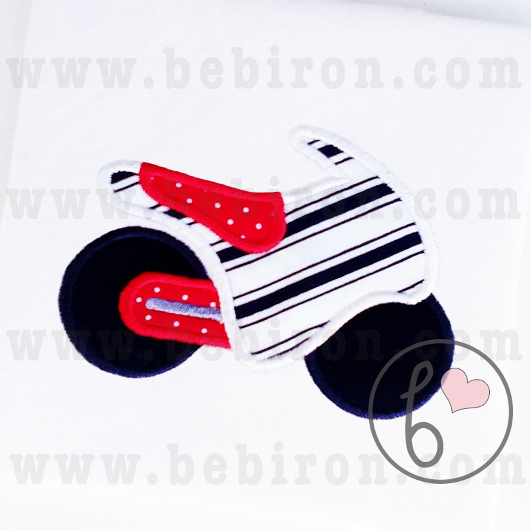 Motorcycle Applique Design, Machine Embroidery Pattern, Instant ...