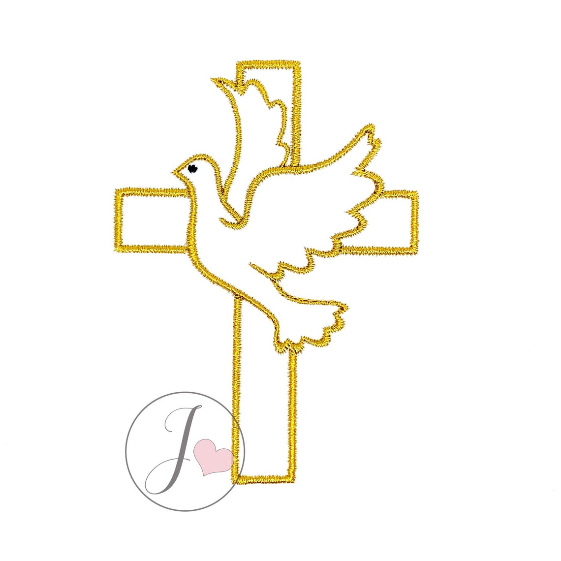 Cross Dove Embroidery Design, Church Embroidery Design, Religious ...