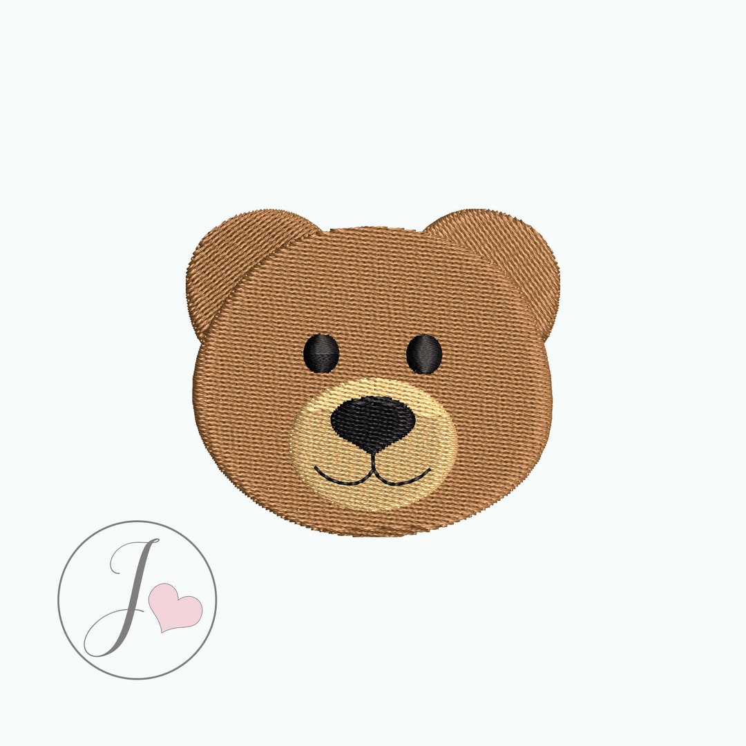 Teddy Bear Head Mini Embroidery Design, Children's Teddy Bear ...