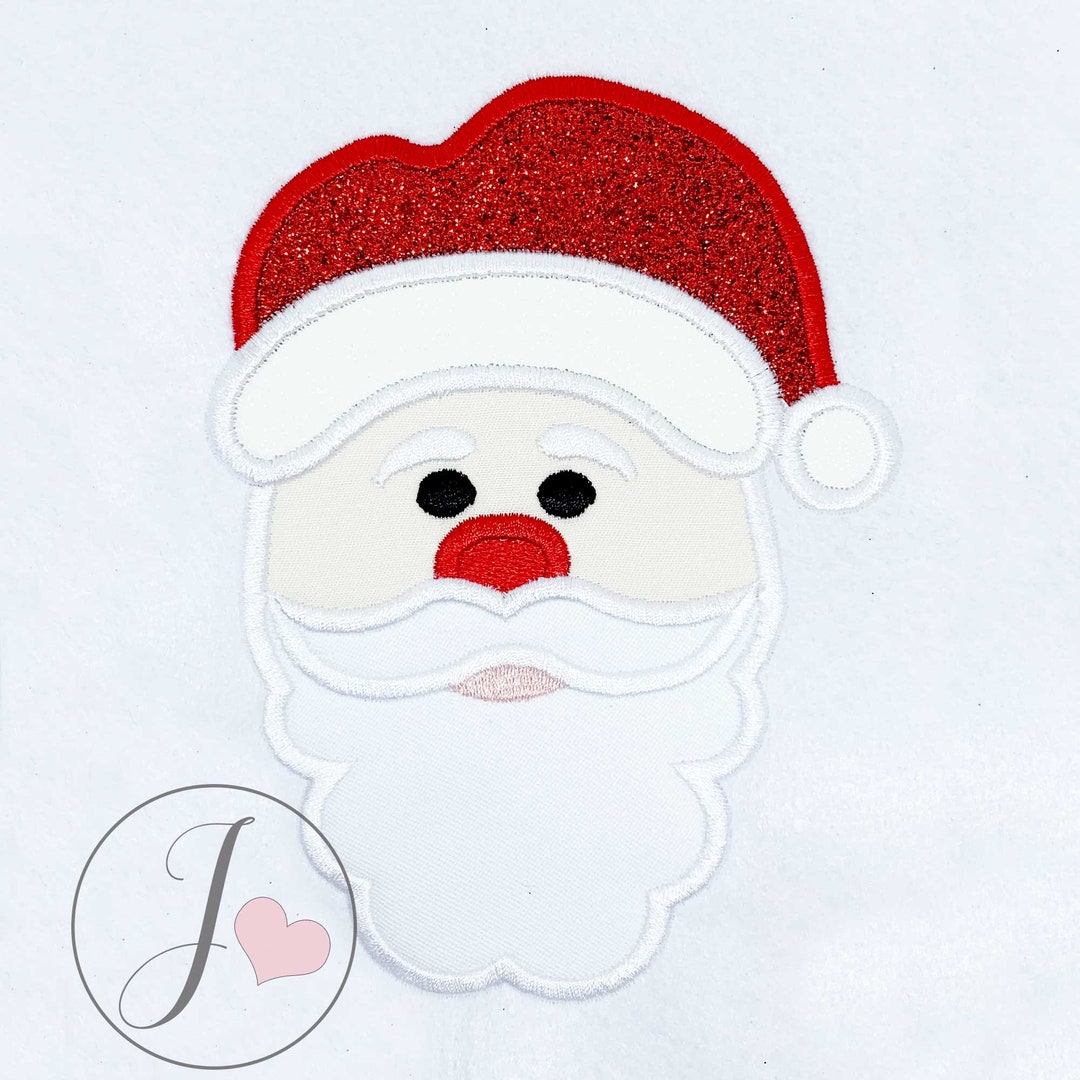 Santa Applique Design, Machine Embroidery Pattern, Christmas Santa ...