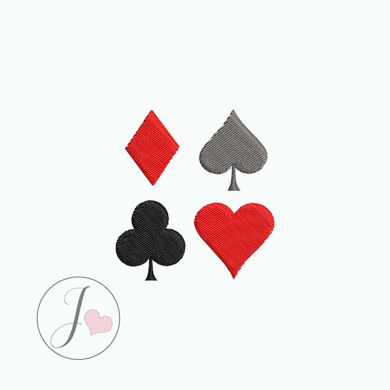 Playing Cards Suits Embroidery Design Playing Cards Symbols | Etsy