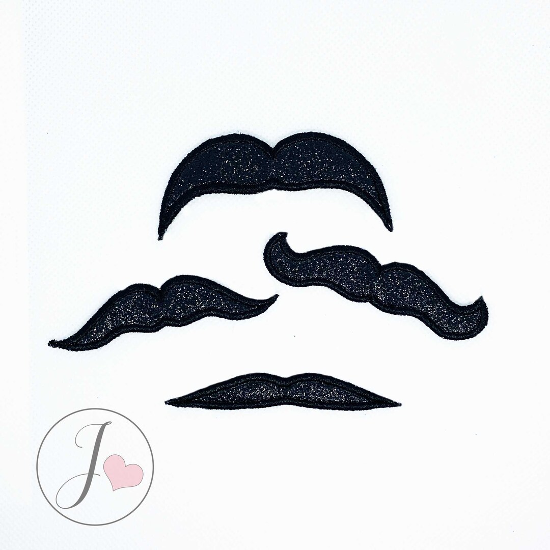 ITH Party Photo Booth Props - Moustache Set of 4 Applique Design, Party ...