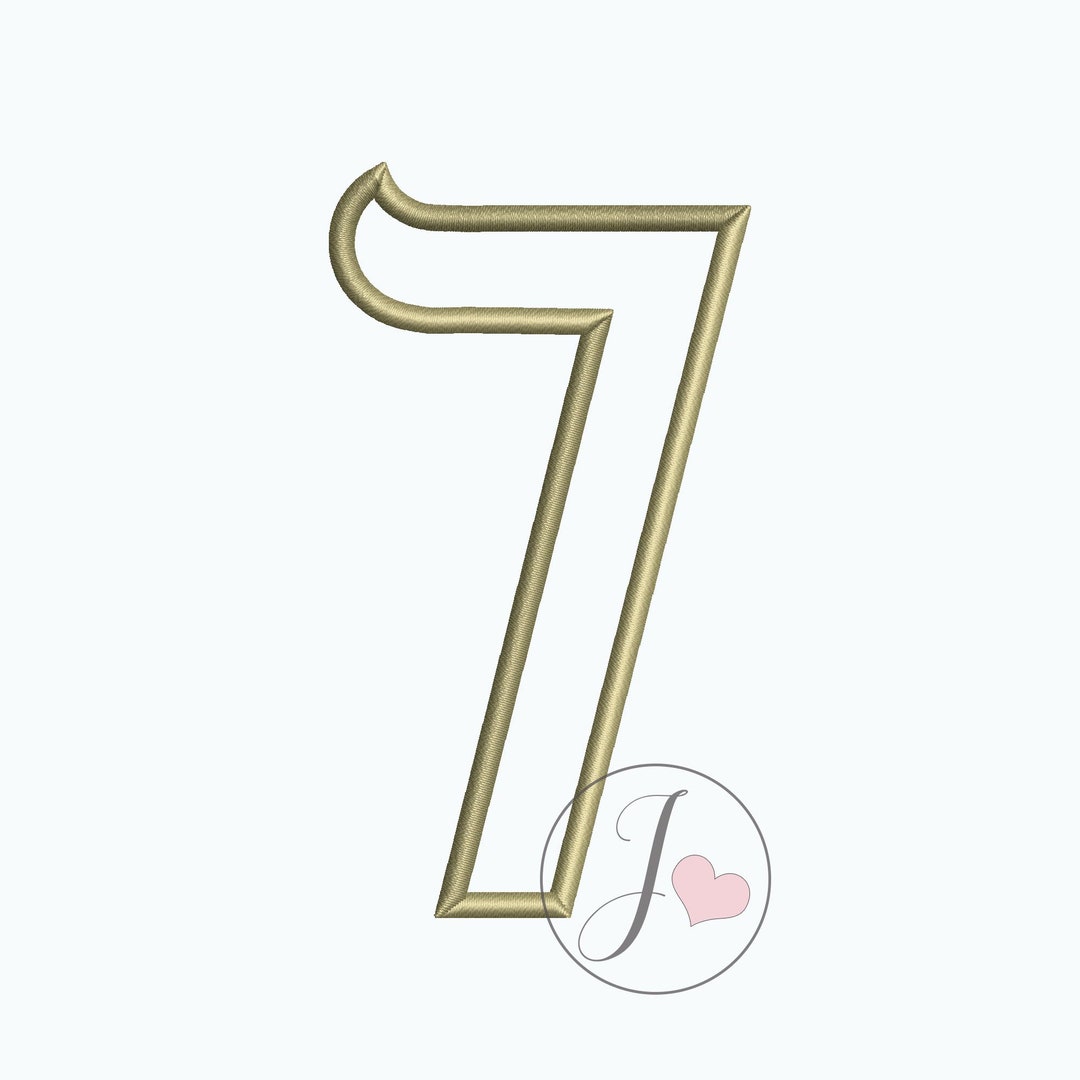 Number 7 Applique Design, Number Seven Applique Design, Numbers Unicorn ...