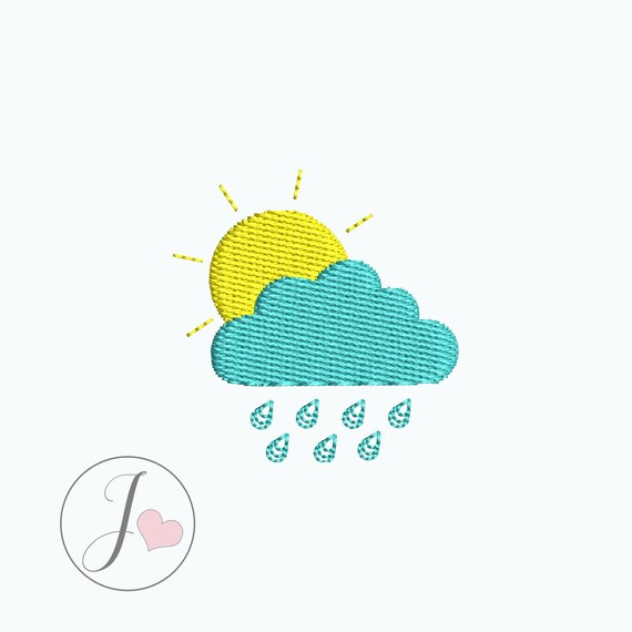 Cloud Sun Rain Embroidery Design Weather Icons Embroidery | Etsy