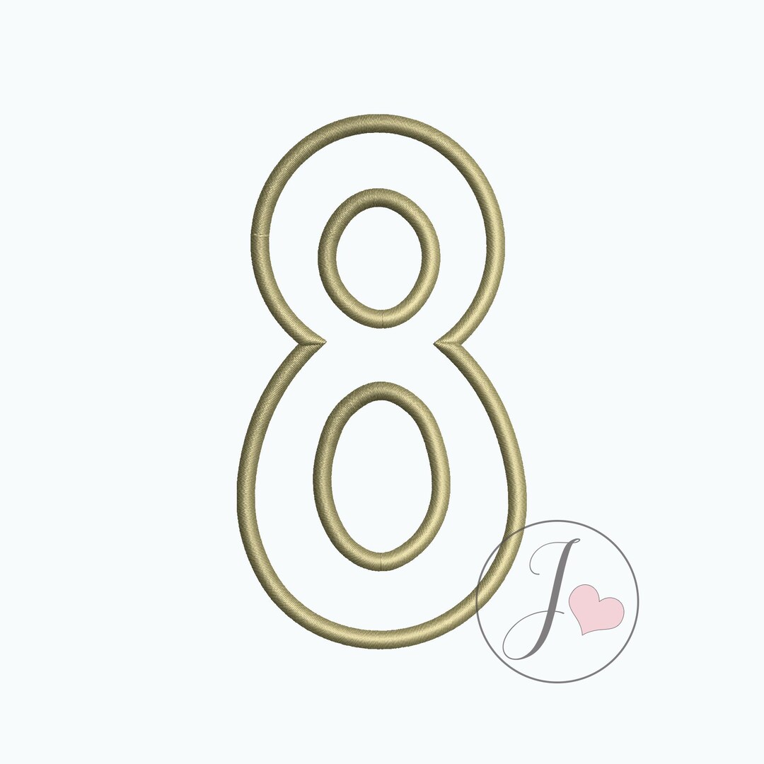 Number 8 Applique Design, Number Eight Applique Design, Numbers Unicorn ...