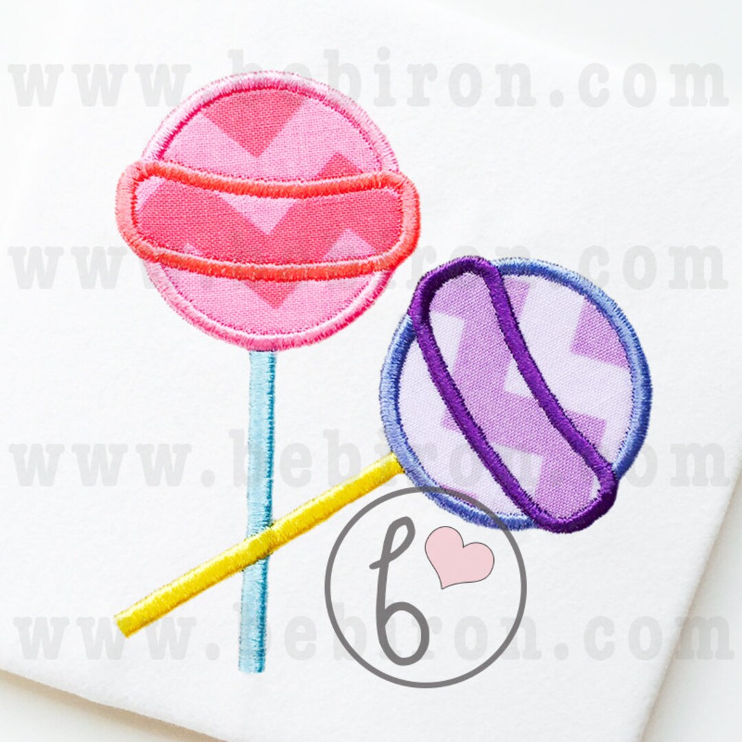 Lollipops Applique Design, Candy Applique Design, Machine Embroidery ...